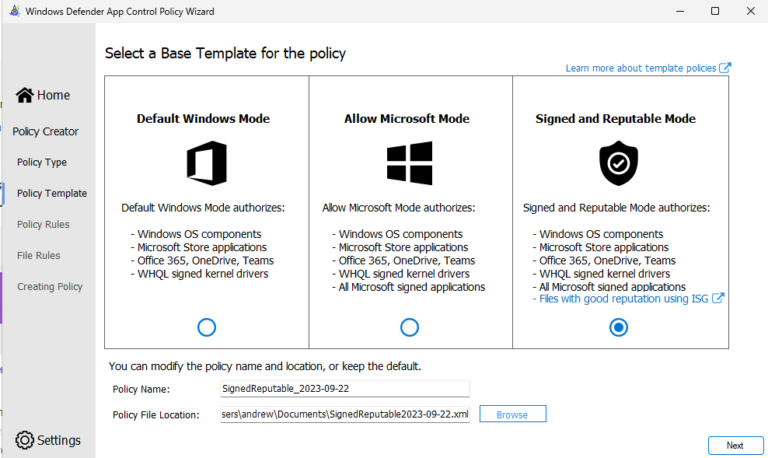 Creating a policy with the WDAC Wizard – IT Dev Lab